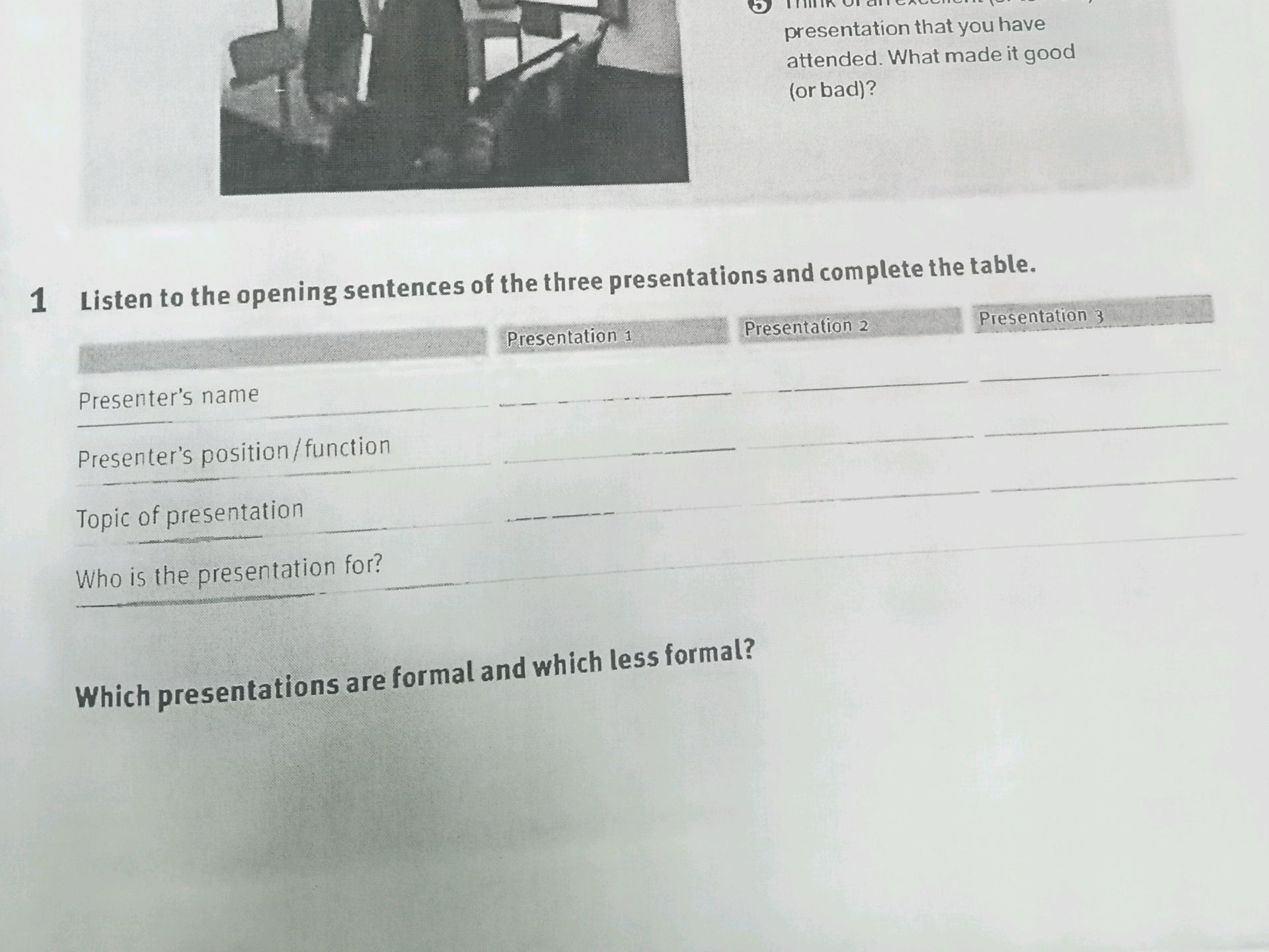 1 Listen to the opening sentences of the | StudyX