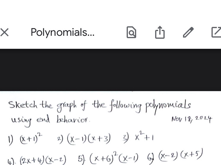 Sketch the graph of the following | StudyX