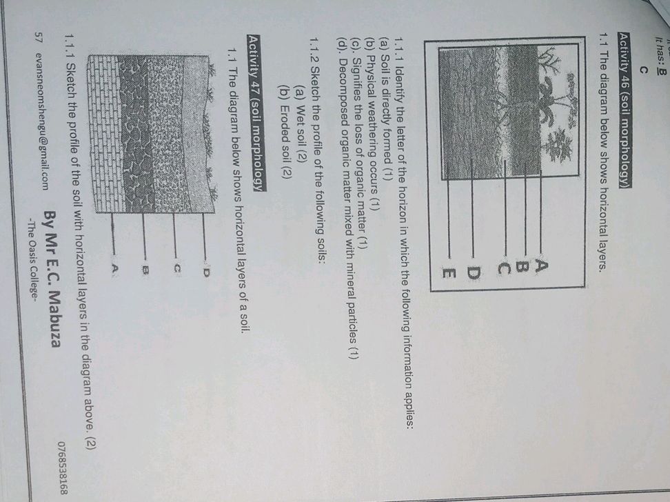 1. 1.1 The diagram below shows horizontal | StudyX