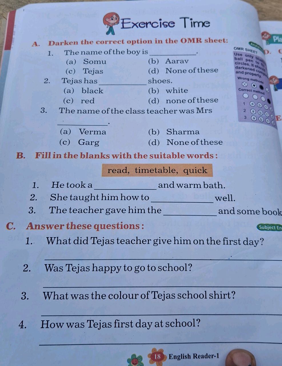 A. Darken the correct option in the OMR | StudyX