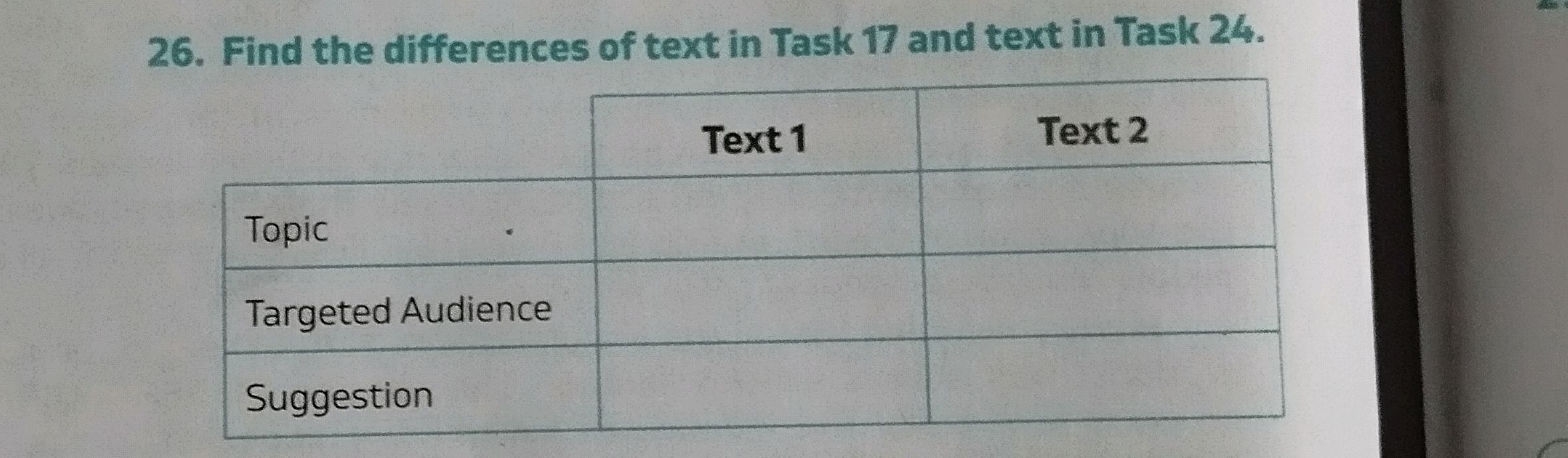 26. Find the differences of text in Task 17 | StudyX