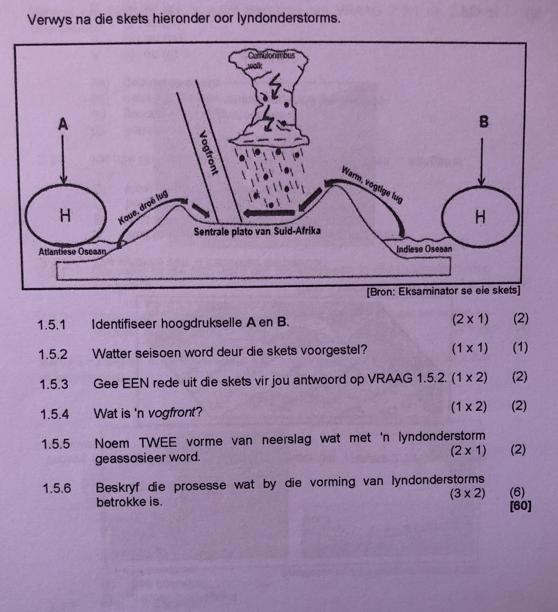 1.5.1 Identifiseer hoogdrukselle A en B. | StudyX
