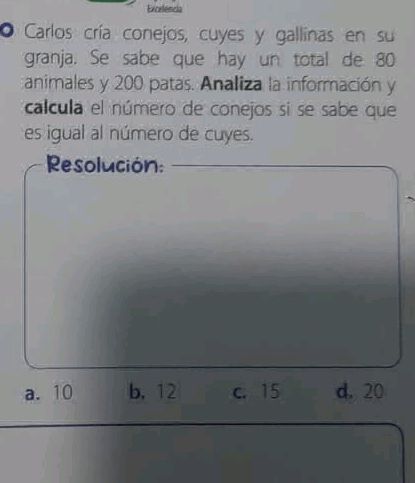 Carlos cría conejos, cuyes y gallinas en su | StudyX