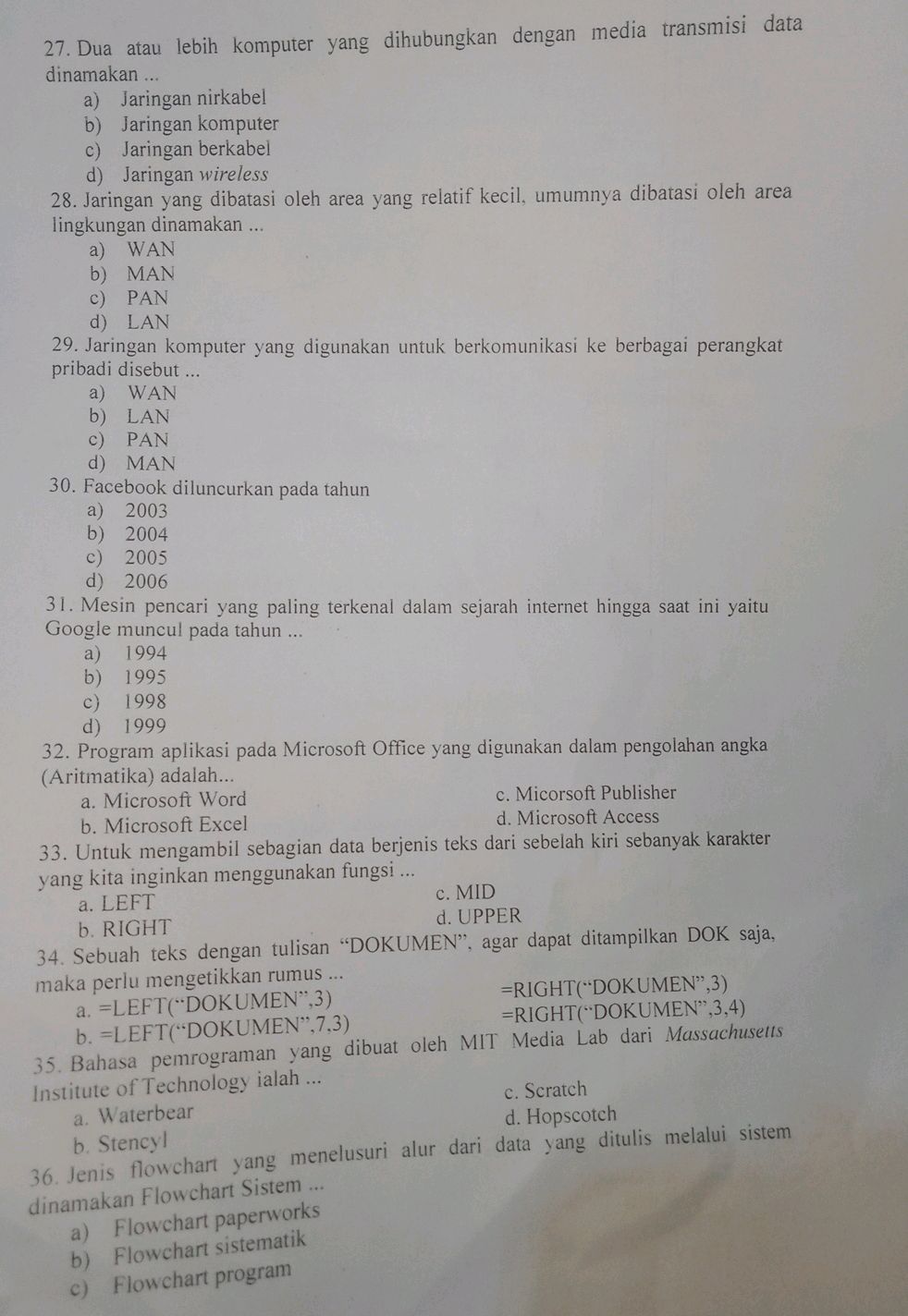27. Dua atau lebih komputer yang dihubungkan | StudyX