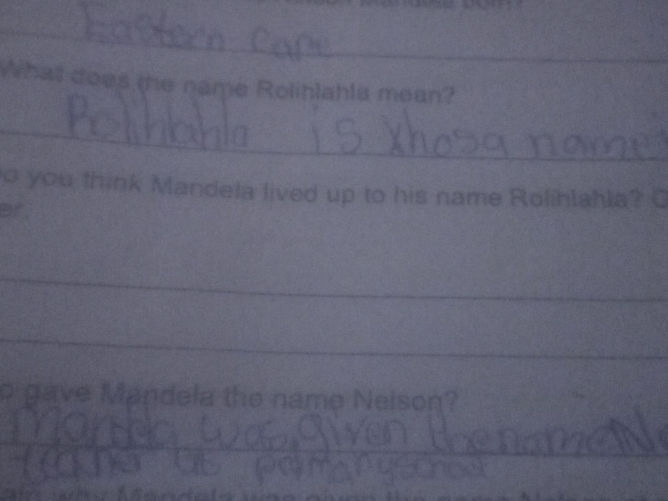 What does the name Rolihlahla mean? | StudyX