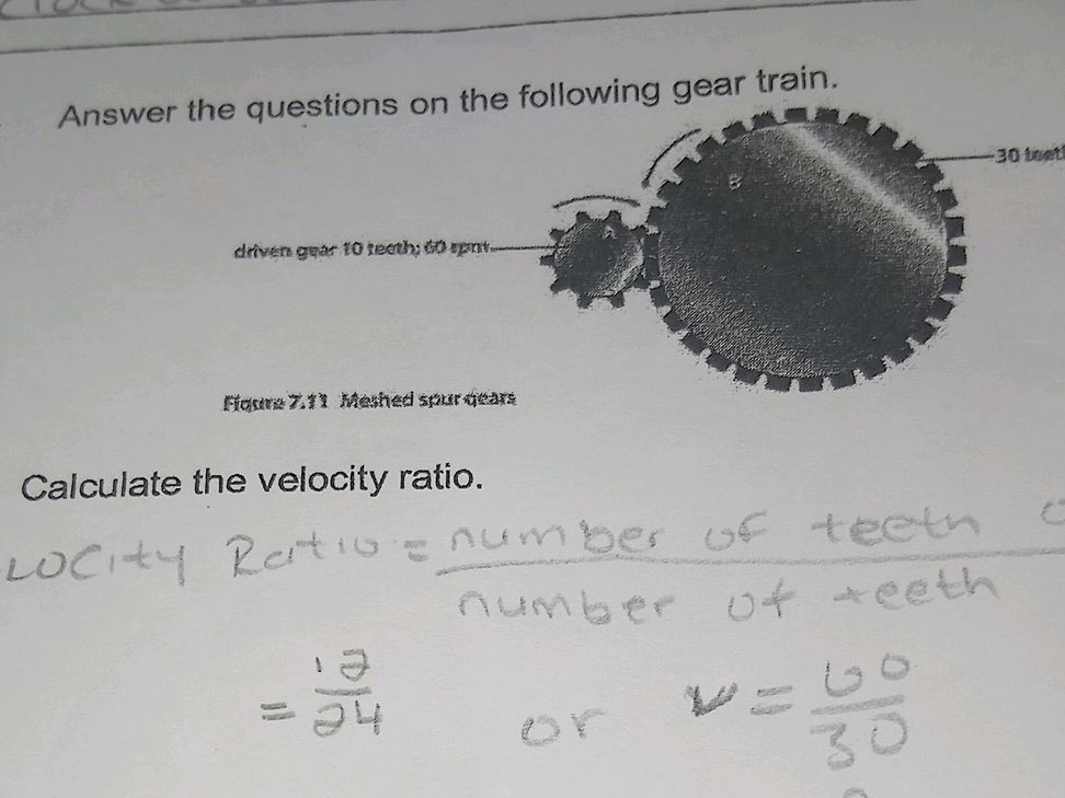 Answer the questions on the following gear | StudyX