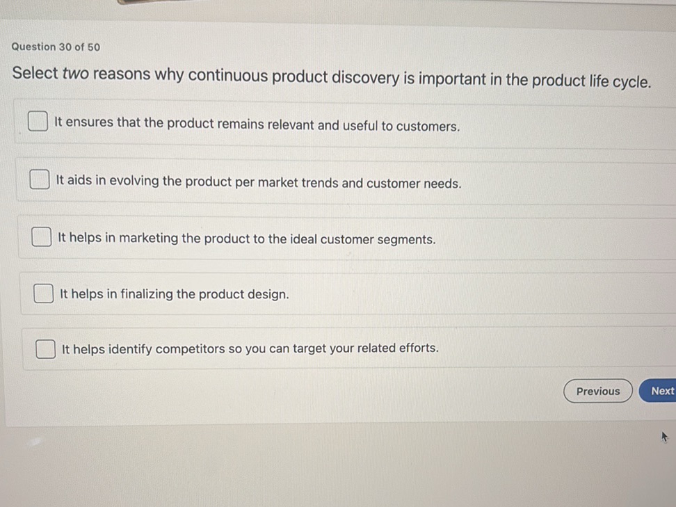 Question 30 of 50 Select two reasons why | StudyX