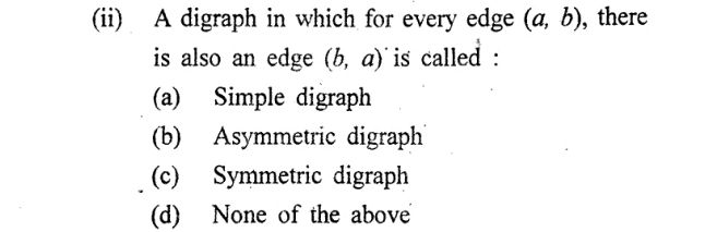 (ii) A digraph in which for every edge (a, | StudyX
