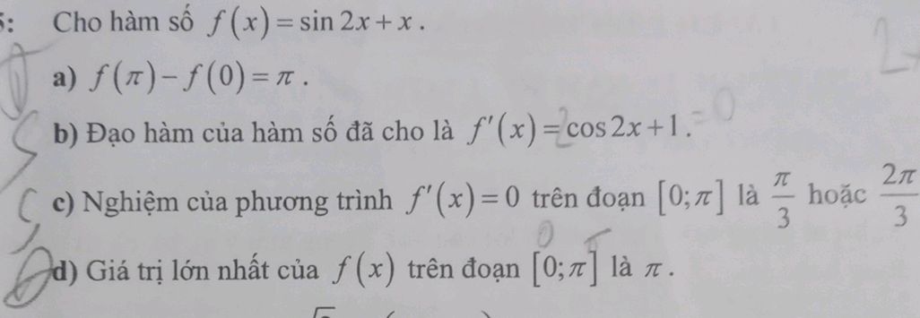 Cho hàm số $f(x) = 2x + x$. a) $f( ) - | StudyX
