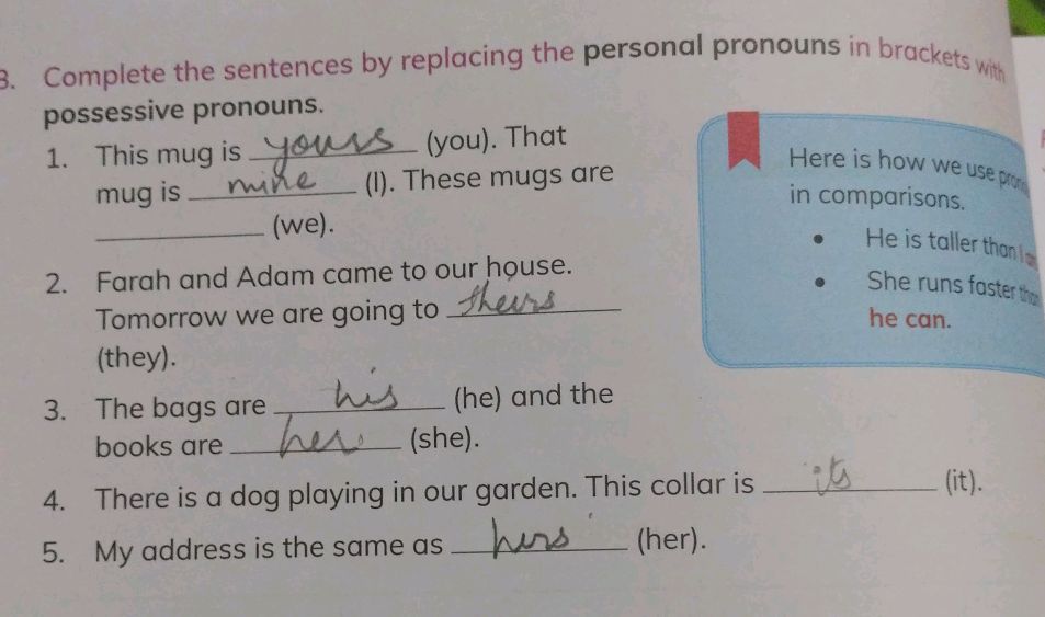 8. Complete the sentences by replacing the | StudyX