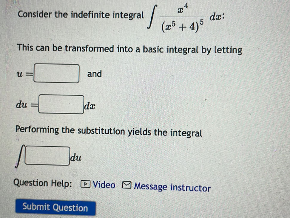 Consider the indefinite integral $ | StudyX