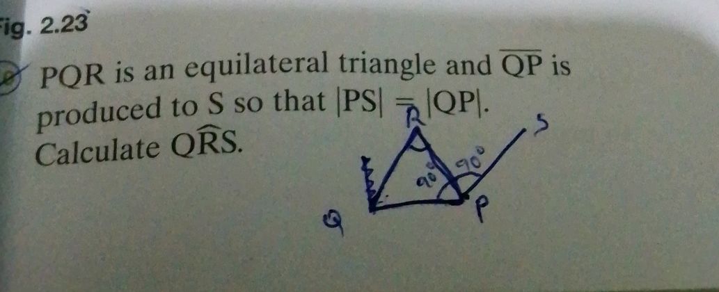 PQR is an equilateral triangle and $ {QP}$ | StudyX