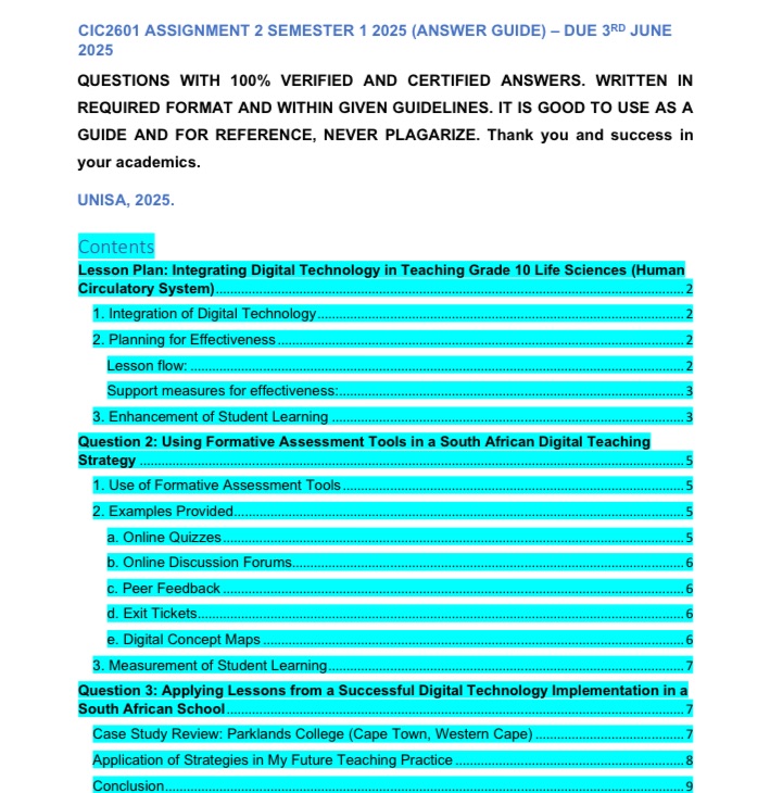 Question 2: Using Formative Assessment Tools | StudyX