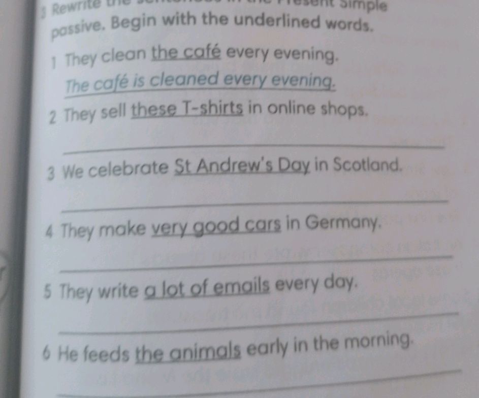 Rewrite the sentences in the Present Simple | StudyX