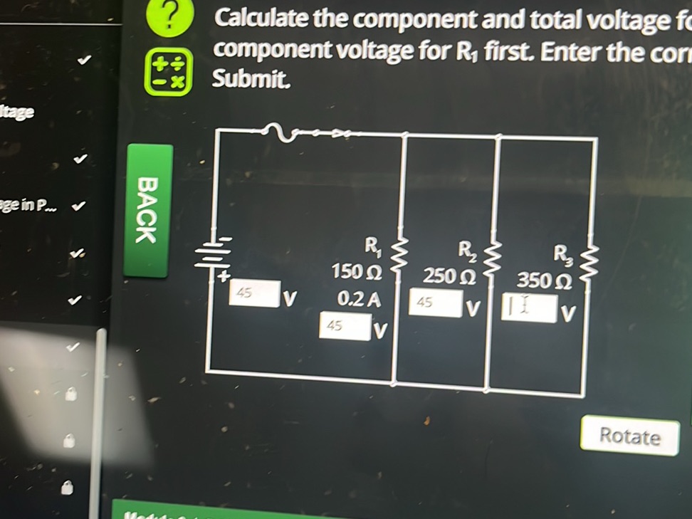 Calculate the component and total voltage | StudyX