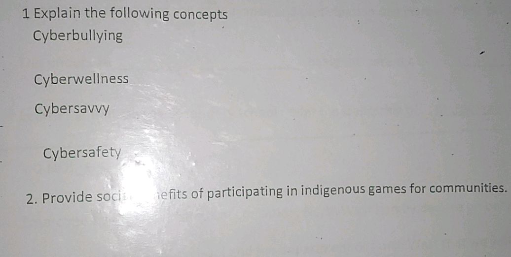 1 Explain the following concepts | StudyX