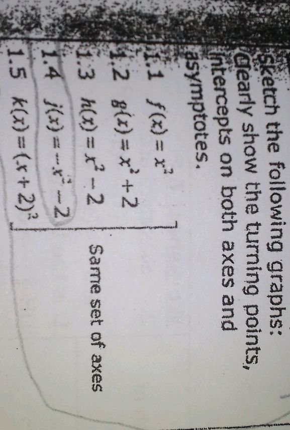Sketch the following graphs: Clearly show | StudyX