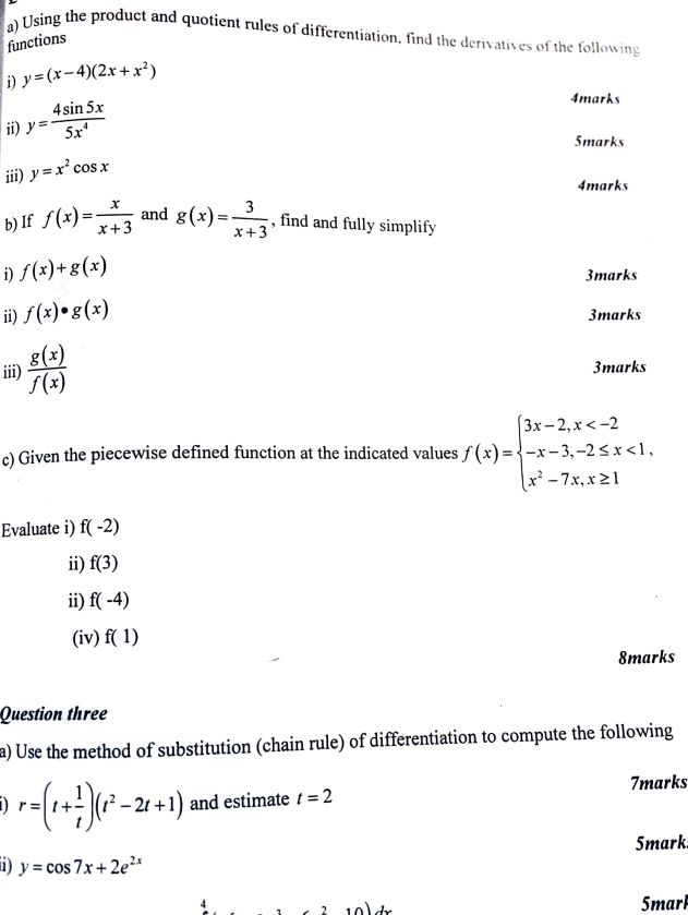 a) Using the product and quotient rules of | StudyX