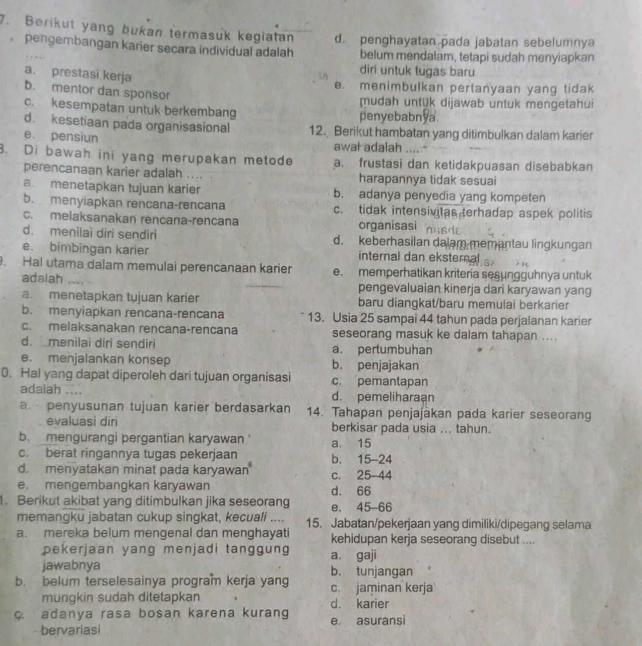 7. Berikut yang bukan termasuk kegiatan | StudyX