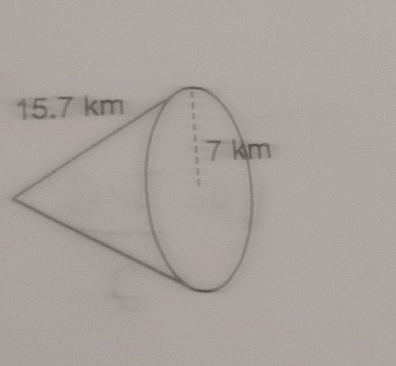 The image shows a cone with a circle at the | StudyX