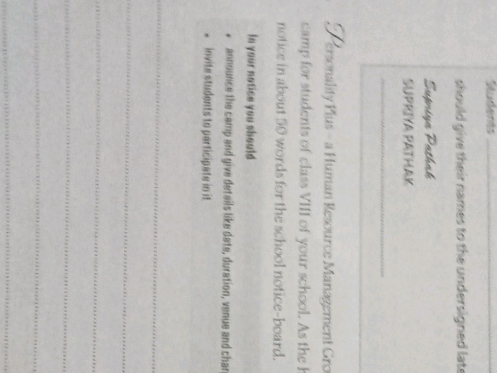 Students should give their names to the | StudyX