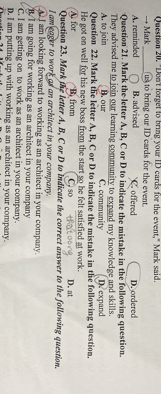 Question 20. "Don't forget to bring your ID | StudyX