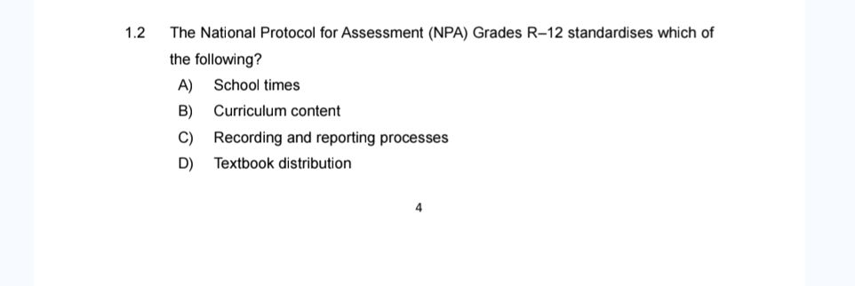 1. 2 The National Protocol for Assessment | StudyX