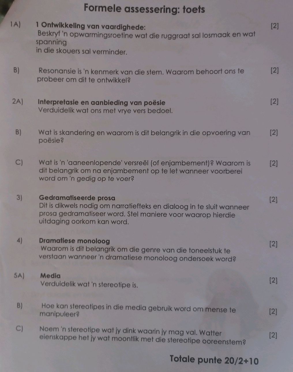 1A) 1 Ontwikkeling van vaardighede: Beskryf | StudyX