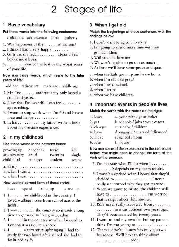1 Basic vocabulary Put these words into the | StudyX