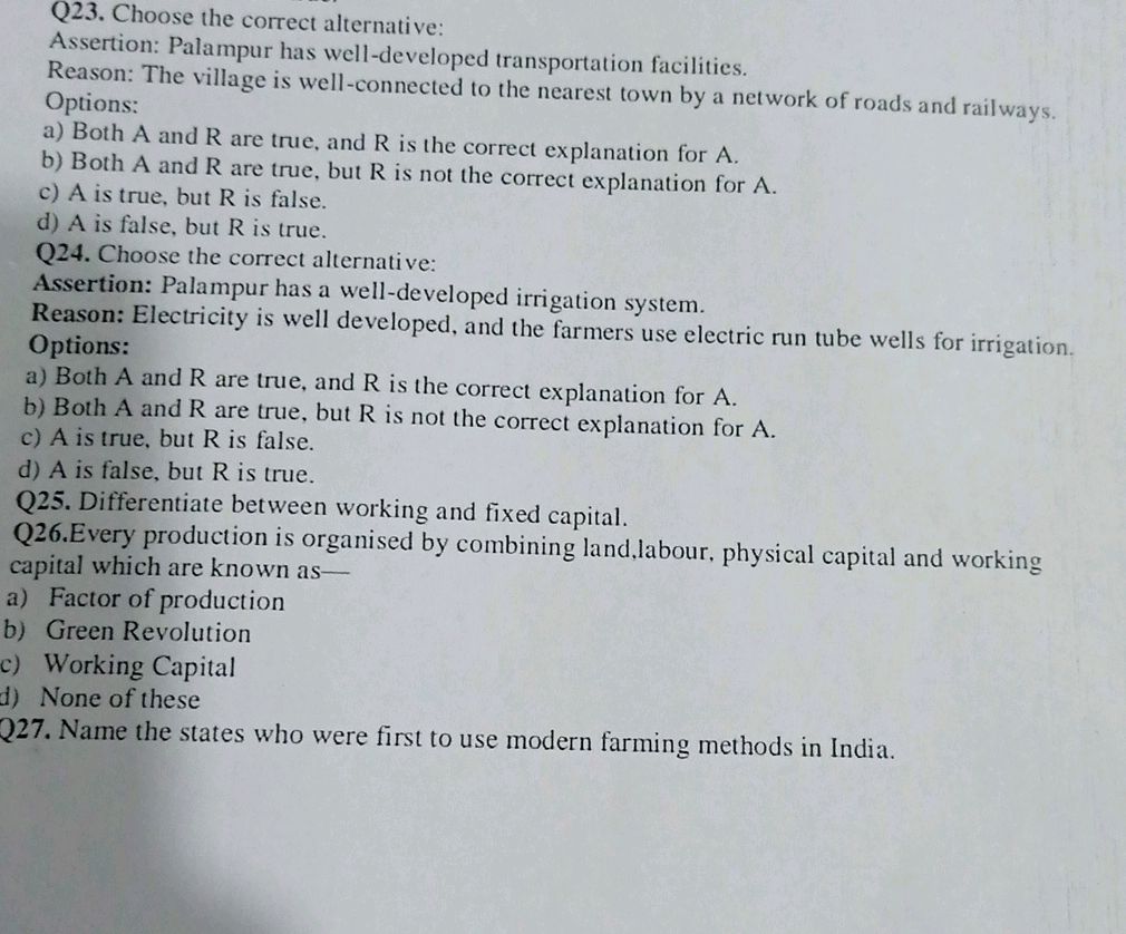 Q23. Choose the correct alternative: | StudyX