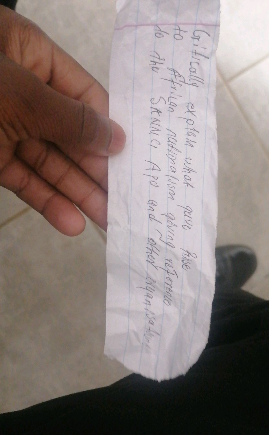 Critically explain what gave rise to African | StudyX