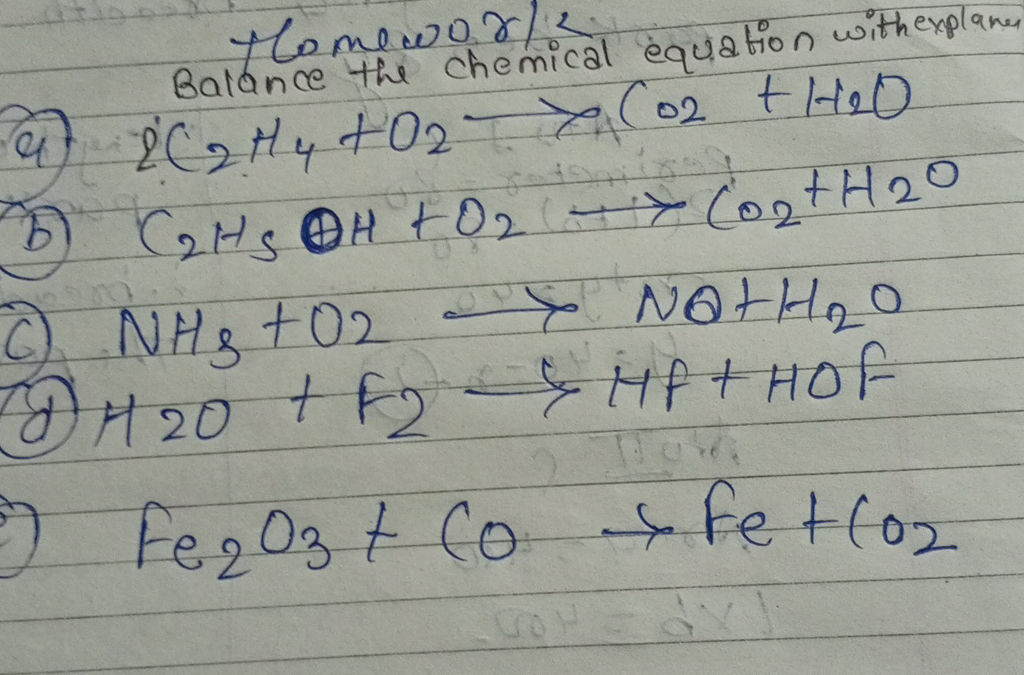 Balance the chemical equation with explanes | StudyX