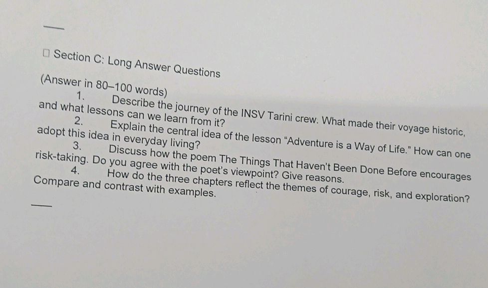 Section C: Long Answer Questions (Answer in | StudyX