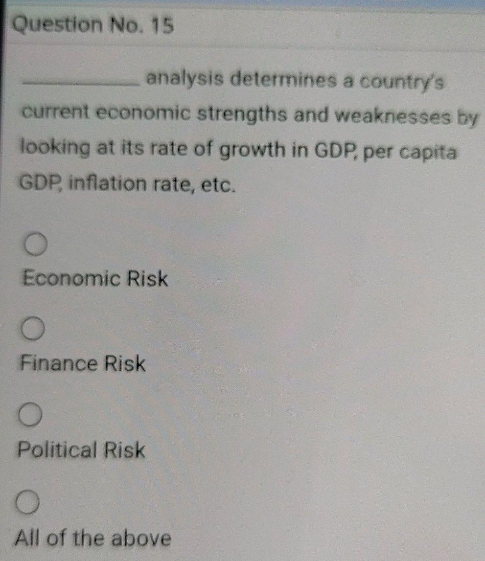 analysis determines a country's current | StudyX