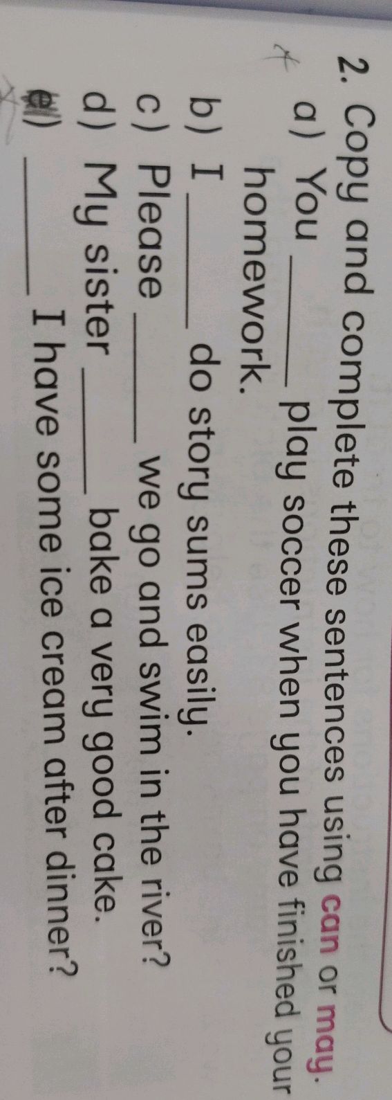 2. Copy and complete these sentences using | StudyX