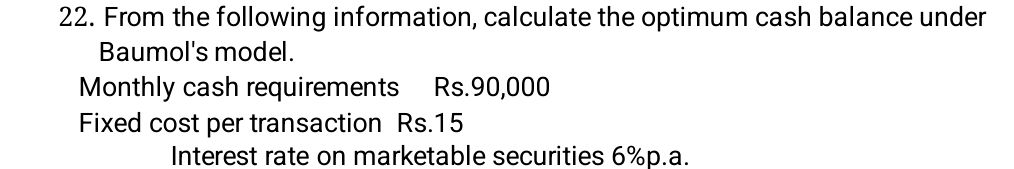 22. From the following information, | StudyX