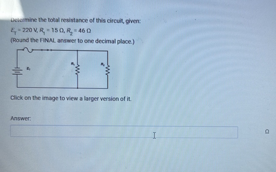 Determine the total resistance of this | StudyX