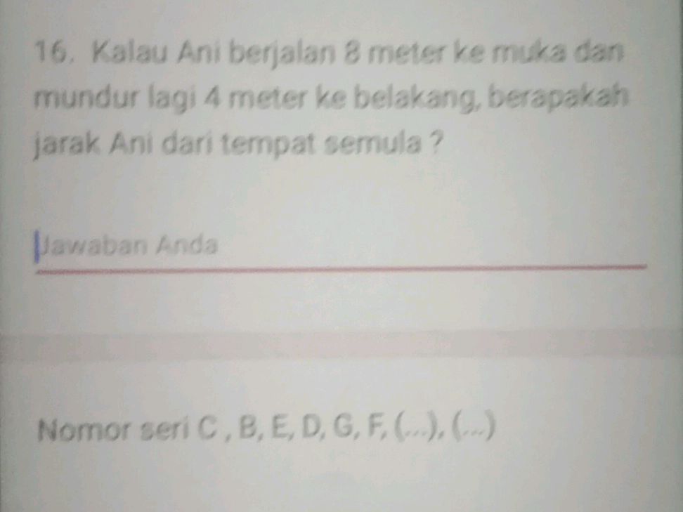 Kalau Ani berjalan 8 meter ke muka dan