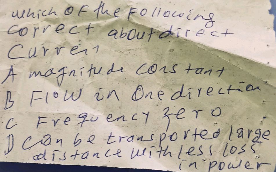 Which of the following correct about direct | StudyX