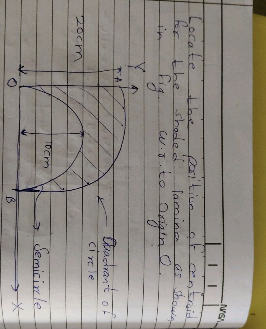 Locate the position of centroid for the | StudyX