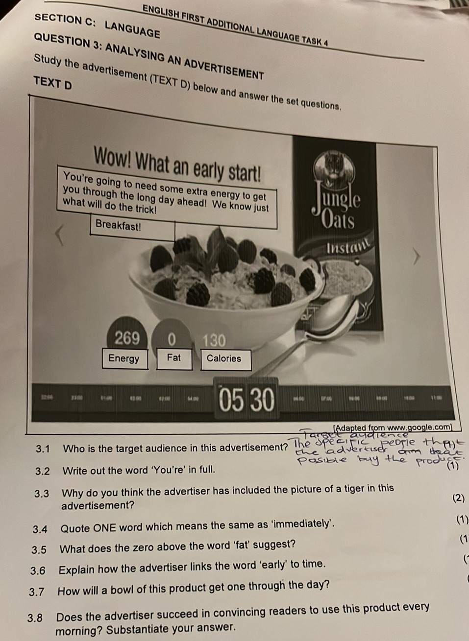 Study the advertisement (TEXT D) below and | StudyX