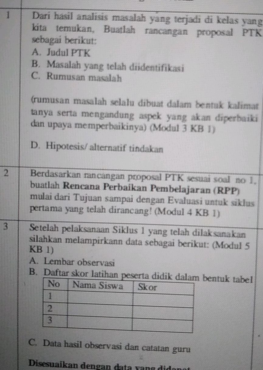 1. Dari hasil analisis masalah yang terjadi | StudyX