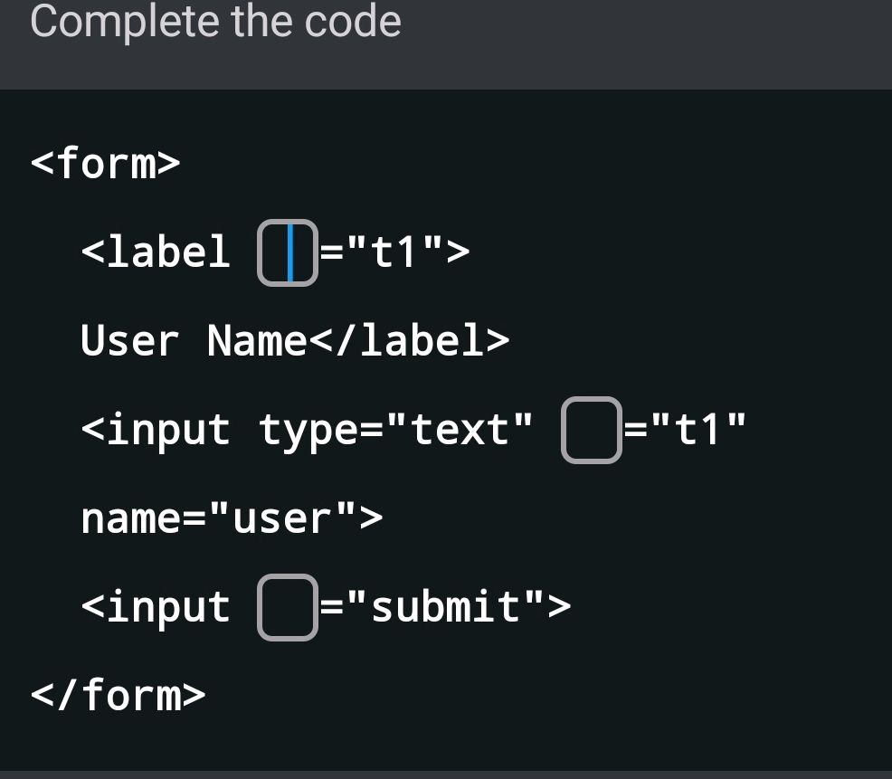 Complete the code ```html User Name | StudyX
