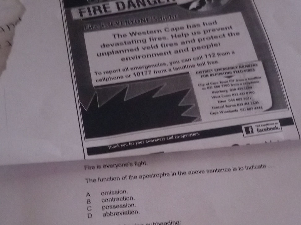 Fire is everyone's fight. The function of | StudyX