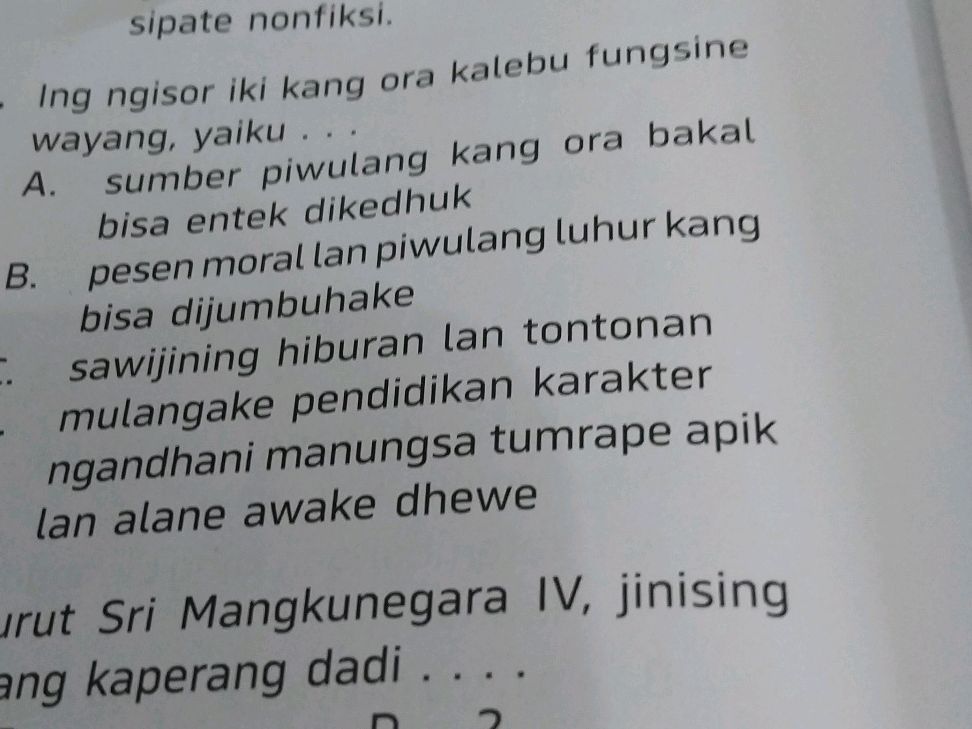 Ing ngisor iki kang ora kalebu fungsine | StudyX
