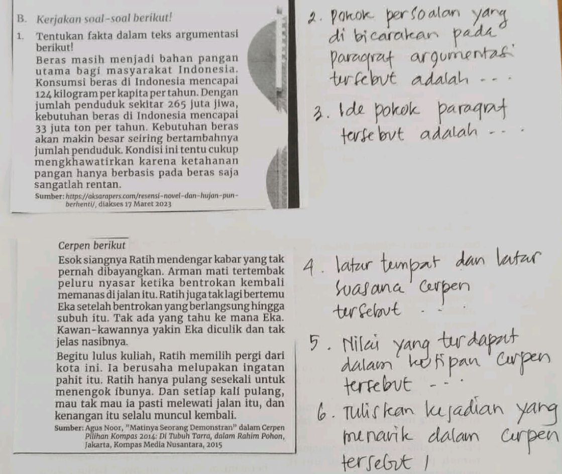 1. Tentukan fakta dalam teks argumentasi | StudyX