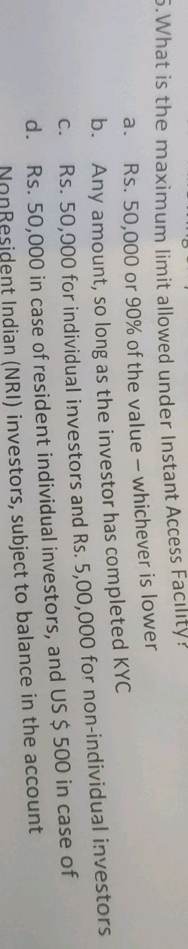 5. What is the maximum limit allowed under | StudyX