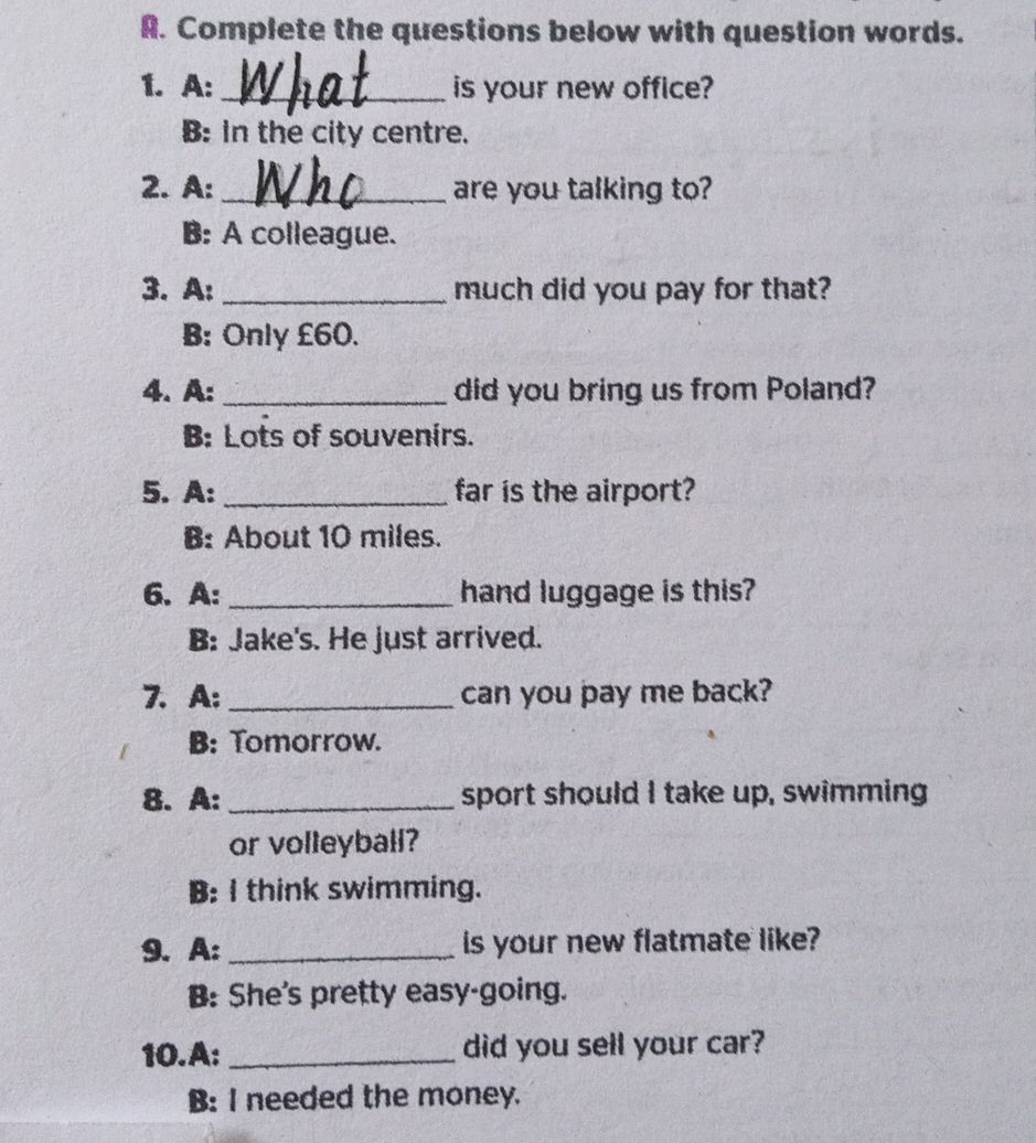 Complete the questions below with question | StudyX