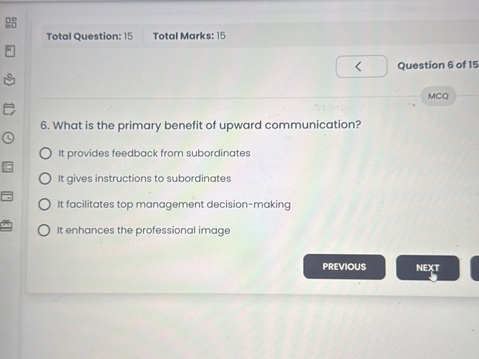 6. What is the primary benefit of upward | StudyX