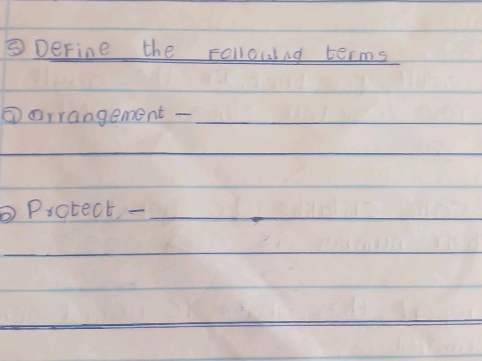 3 Define the following terms @ Arrangement | StudyX